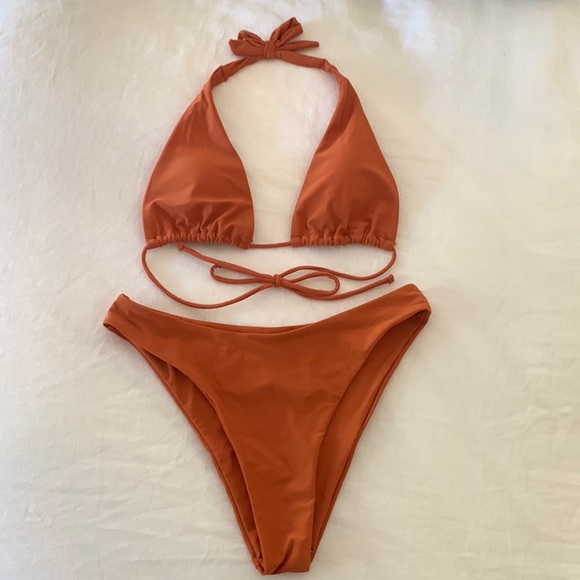 Swim | Aurelle Orange Bikini Top And Bottom | Poshmark